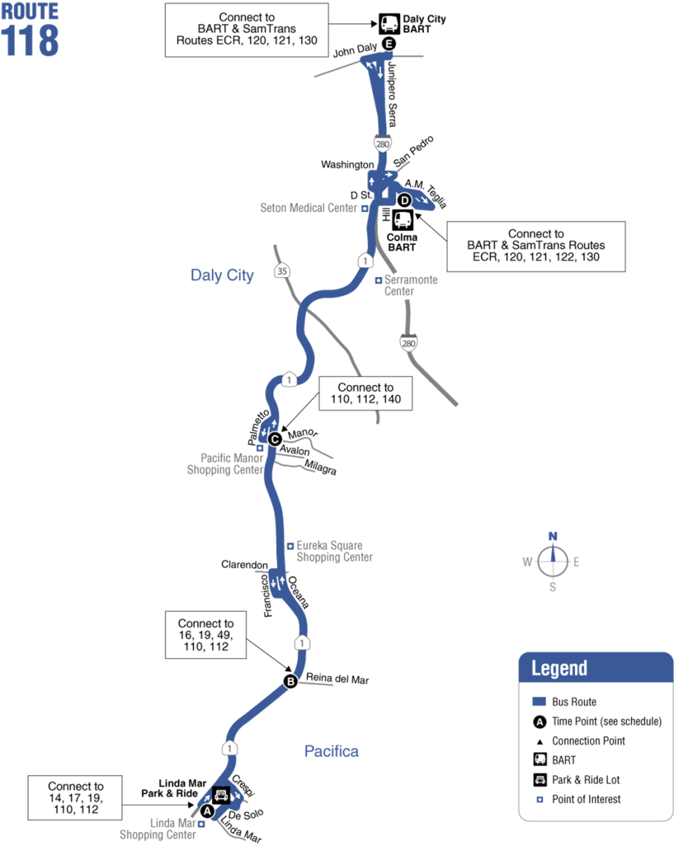 Route 118 - Effective 01/19/2020 | SamTrans